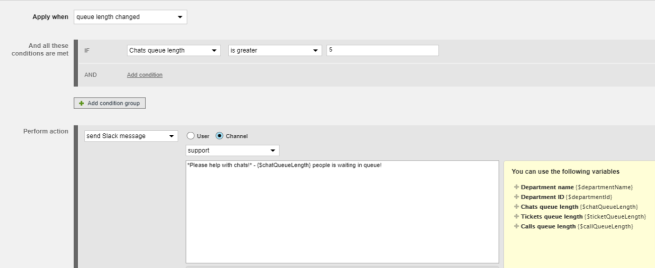 How to use Slack mentions in rules
