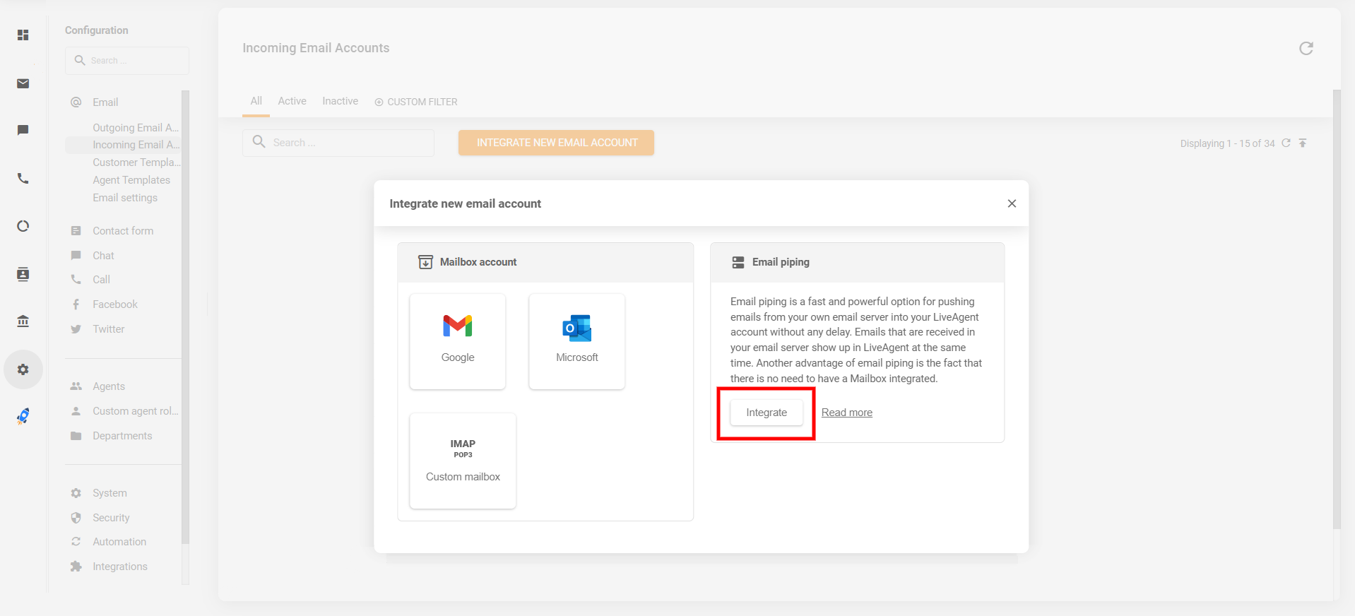Setting up Local email piping