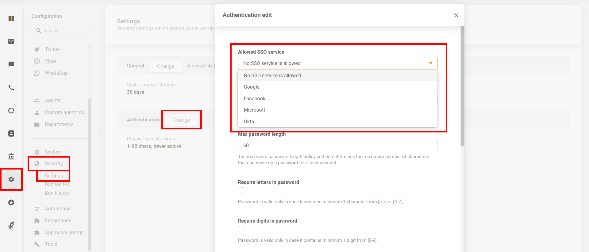 Single sign-on (SSO)