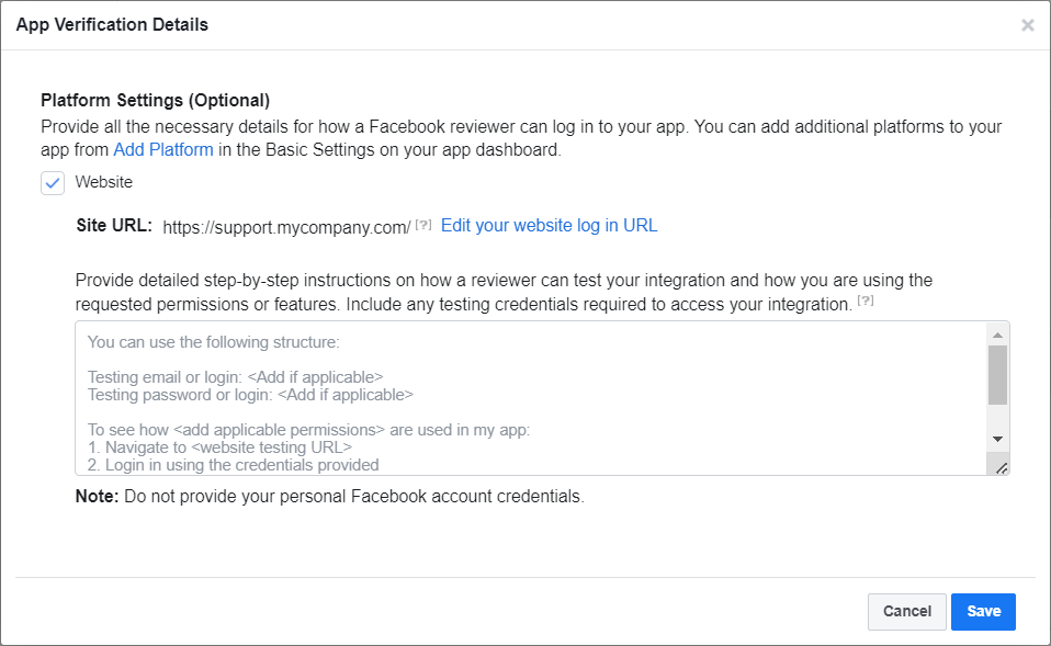 How to submit Facebook application for review